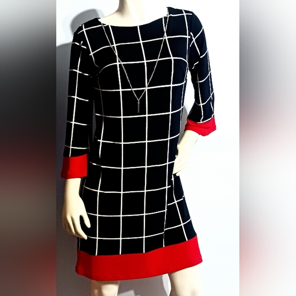Enfocus Studio | Dresses | Enfocus Studio Black White Red Dress | Poshmark